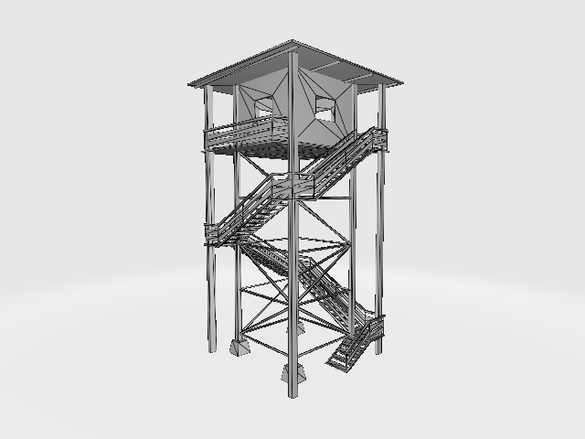 Wooden Watch Tower 3D Model by 3DLog | 3DOcean